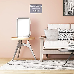 ACADA Mini Beauty Fridge 8/12L with LED Lighted Mirror - Portable Mini Fridge for Skincare Makeup Mask Drinks Fruits, Cooler & Warmer Dual Purpose Silent for Bedroom Office Vanity Vehicle (8L)