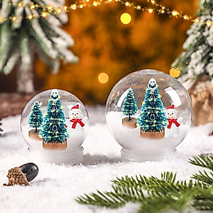 Layhit 24 Pcs Christmas DIY Snow Globe 3.4 Inch and 2.6 Inch Plastic Snow Globe with 24 Pcs Bottom Gasket Clear Empty Plastic Globe with Screw Off Cap for Christmas Crafts Gifts Ornaments