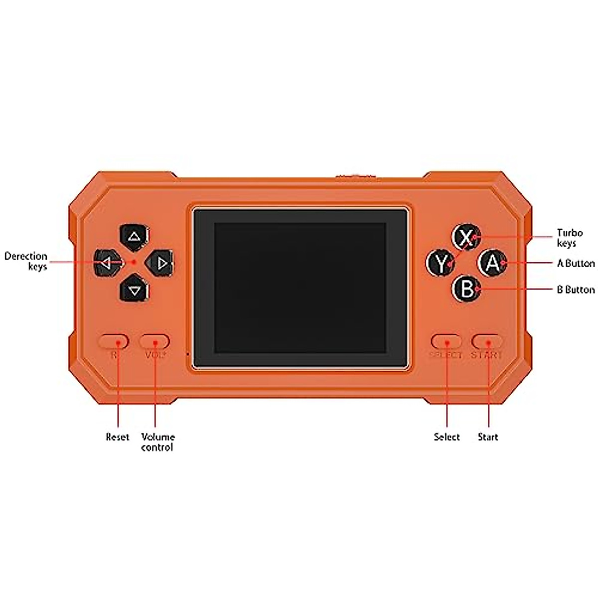 520 in 1 Retro Games Mini Game Consoles Handheld Retro Game Console - Crystal Press Buttons Rechargeable and Controller AV TV Output Gift for Kids and Adults (Retro Organge)