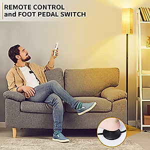 Firturezir Floor Lamp for Living Room, Modern Floor Lamp with Remote Control, Stepless Dimmable 12W Bulb Included, APP Connection and Usage Standing Lamp Tall Lamps for Living Room Bedroom
