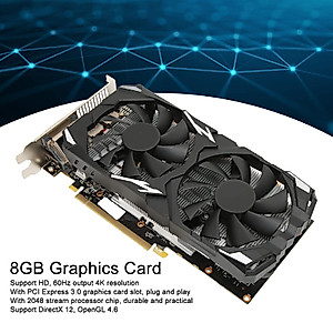 Estink RX 580 Graphics Card, 8GB GDDR5 256bit Support 8K 16 PCI Express 3.0 Gaming Graphics Card Cooling Fans PC Video Cards for PC Gaming Desktop Computers, 1080p Resolution
