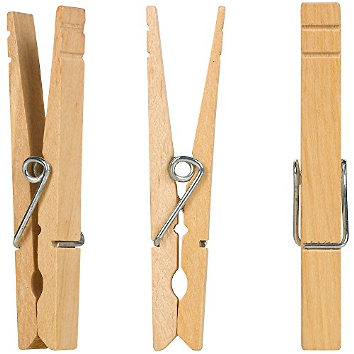 100-pack Natural Wood Spring Clothespins by Knack