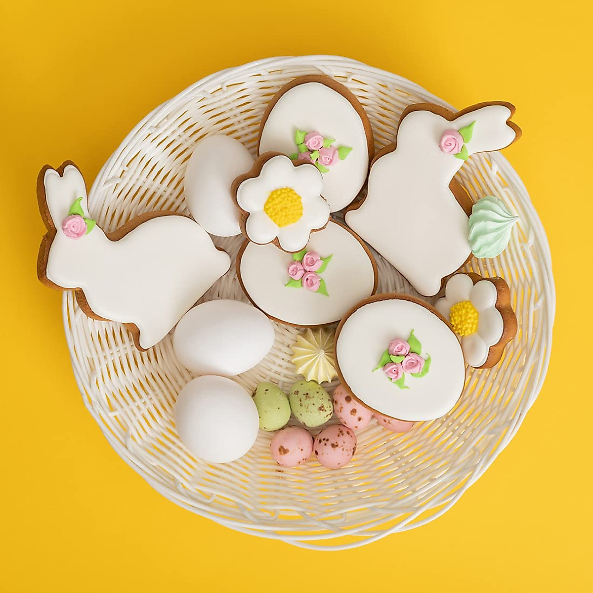 Cookie Cutters, 6 Pcs Easter Cookie Cutter Set, Egg, Bunny, Rabbit, Butterfly, Carrot, Chick Stainless Steel Biscuit Cutters for Easter Biscuits