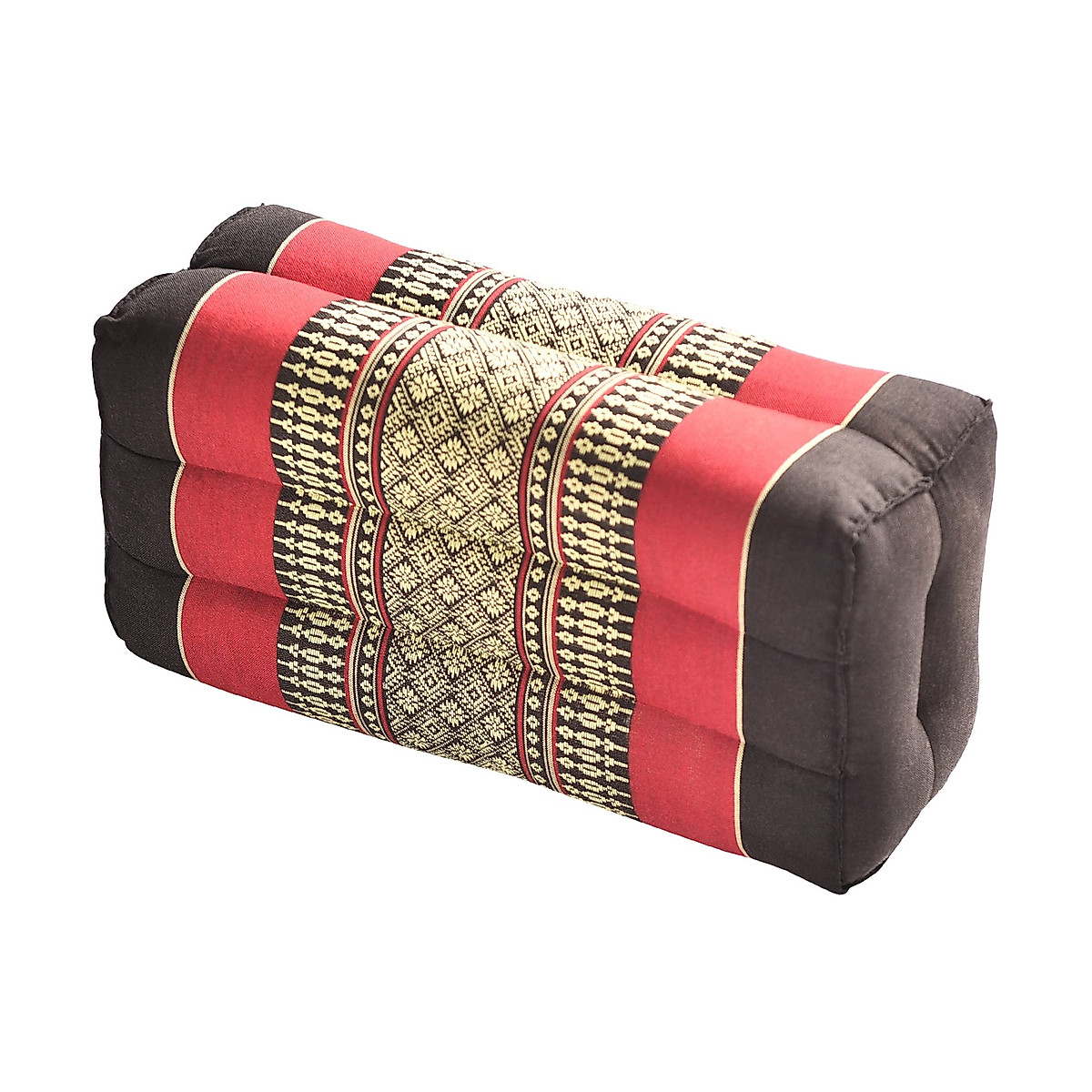 Zafuko Yoga & Meditation Cushion - Black/Red - organic water-resistant Kapok filling, meditation cushion, soft yoga prop