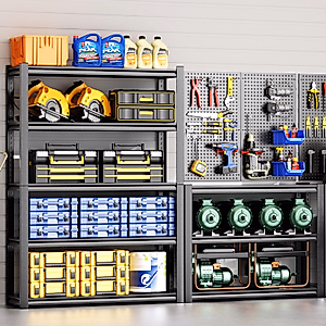 FogQueen 2000LBS Metal Shelving Units, 5 Tier Heavy Duty Garage Shelves, Multi-Functional Adjustable Utility Shelfs, All-Steel Storage Racks, Tall Shelf for Basement Shed, 35.5" W x 15.8" D x 72" H