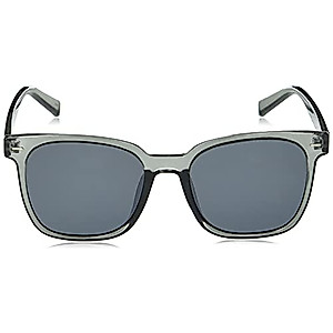 Calvin Klein Women's CK20519S Square Sunglasses, Crystal Smoke, 55/19/145