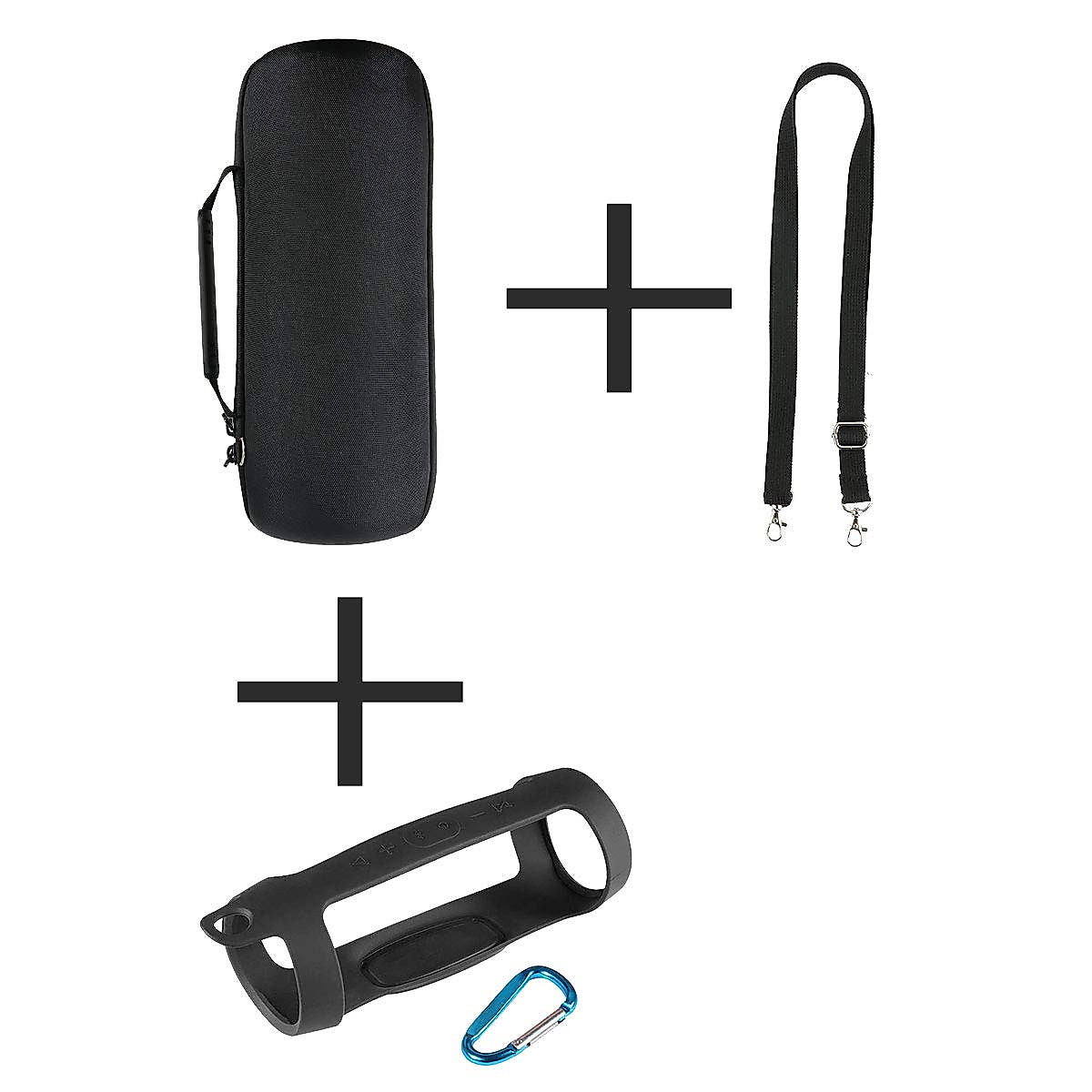 Khanka Hard Travel Case + Silicone Case Replacement for JBL Charge 4 Portable Waterproof Wireless Bluetooth Speaker