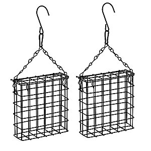 Shitailu 2Pcs Suet Bird Feeders, Outdoor Garden Cages, Suet Feeder for Outside Hanging, Wild Bird Feeder, Single Suet Cake Bird Feeders, One Suet Capacity