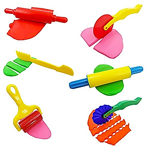 Dough Tools Set for Kids, Various Plastic Animal Molds, Rolling Pins, for Creative Dough Cutting, 44 Pieces
