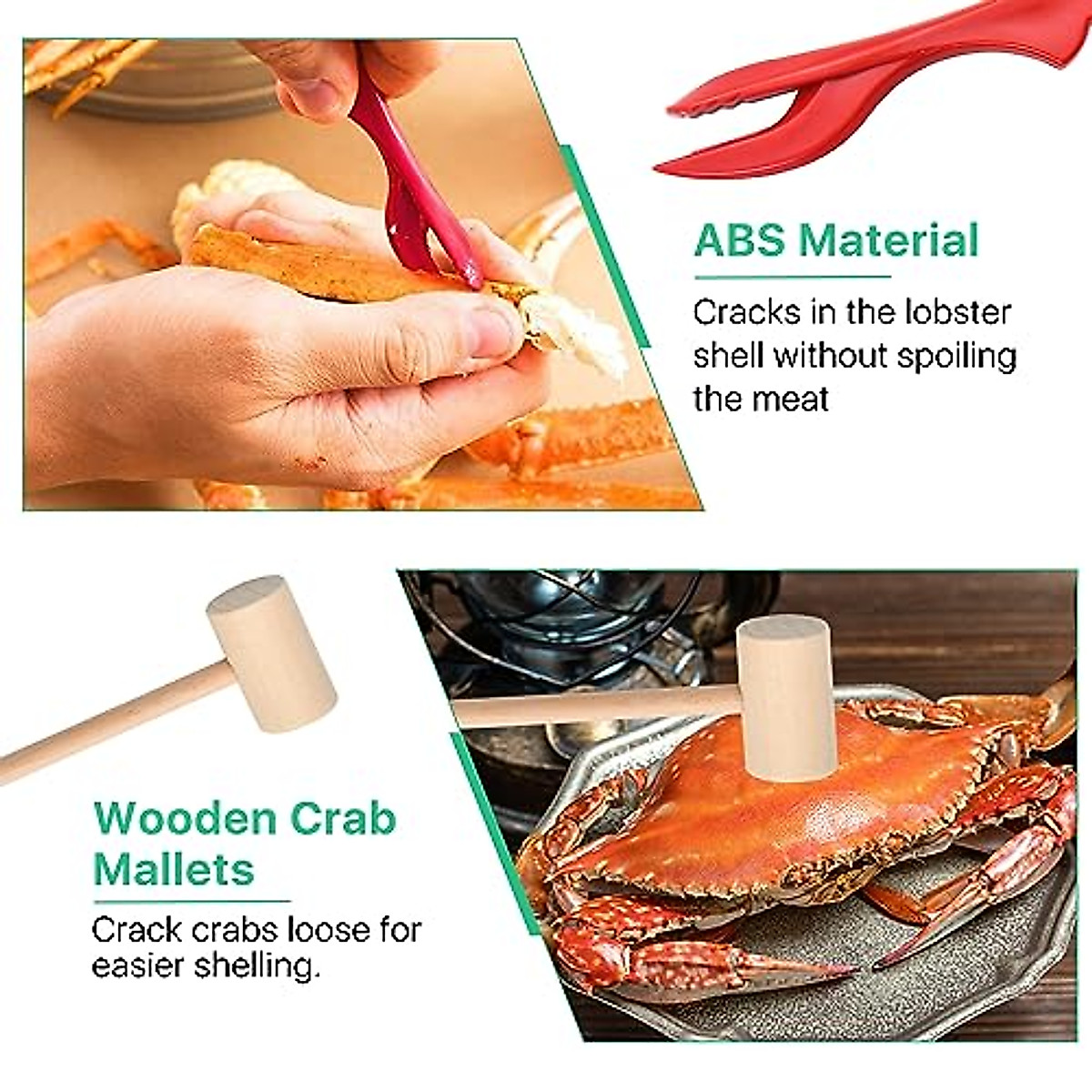 Aemygo 26 Pcs Seafood Tools Set Include Crab Crackers, Seafood Scissors, Lobster Sheller, Crab Hammer,and Shellfish Forks,Nutcracker Nut Cracker Set