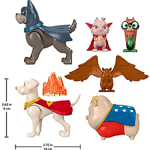 Fisher-Price DC League of Super-Pets Preschool Toys Figure Multipack, Krypto Ace PB Chip Pigasus & Lulu for Pretend Play Kids Ages 3+ Years