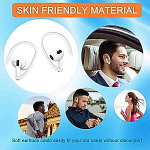Ear Hooks for AirPods 3, 3 Pairs Professional Anti-Drop Silicone Earbuds Tips Hook Compatible with Apple AirPods 1 & 2 & 3 and AirPods Pro (2W1B)