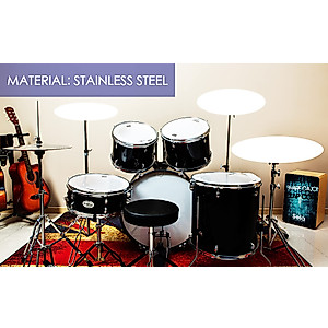 Low Volume Hi Hat Cymbals, 14 inches Practice Hi Hat Cymbal Pair, Quiet HiHat Cymbals (Silver)