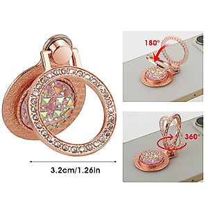 WLLHYF 4 Pack Cell Phone Ring Holder Stand Metal Round Rhinestones Finger Grip Loop 360 Degree Rotation Generic Phone Hand Holder Kickstand Cellphone Case Accessories