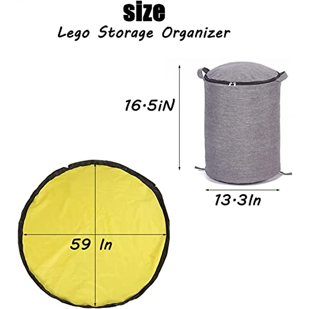 Toy Storage Organizer and Play Mat,Clothes Storage Basket Dirty Clothes Basket Children'S Toy Storage Basket,Foldable Canvas Basket,Auto Pop up for Quick Storage(Blue)