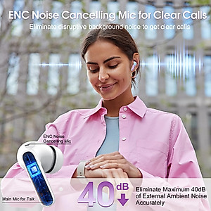 2024 Bluetooth 5.3 Headphones Wireless Earbuds HiFi Stereo, 40H Playtime in-Ear Earbud, Bluetooth Earbuds with LED Power Display, IP7 Waterproof Wireless Earphones Sport Headset for Android iOS