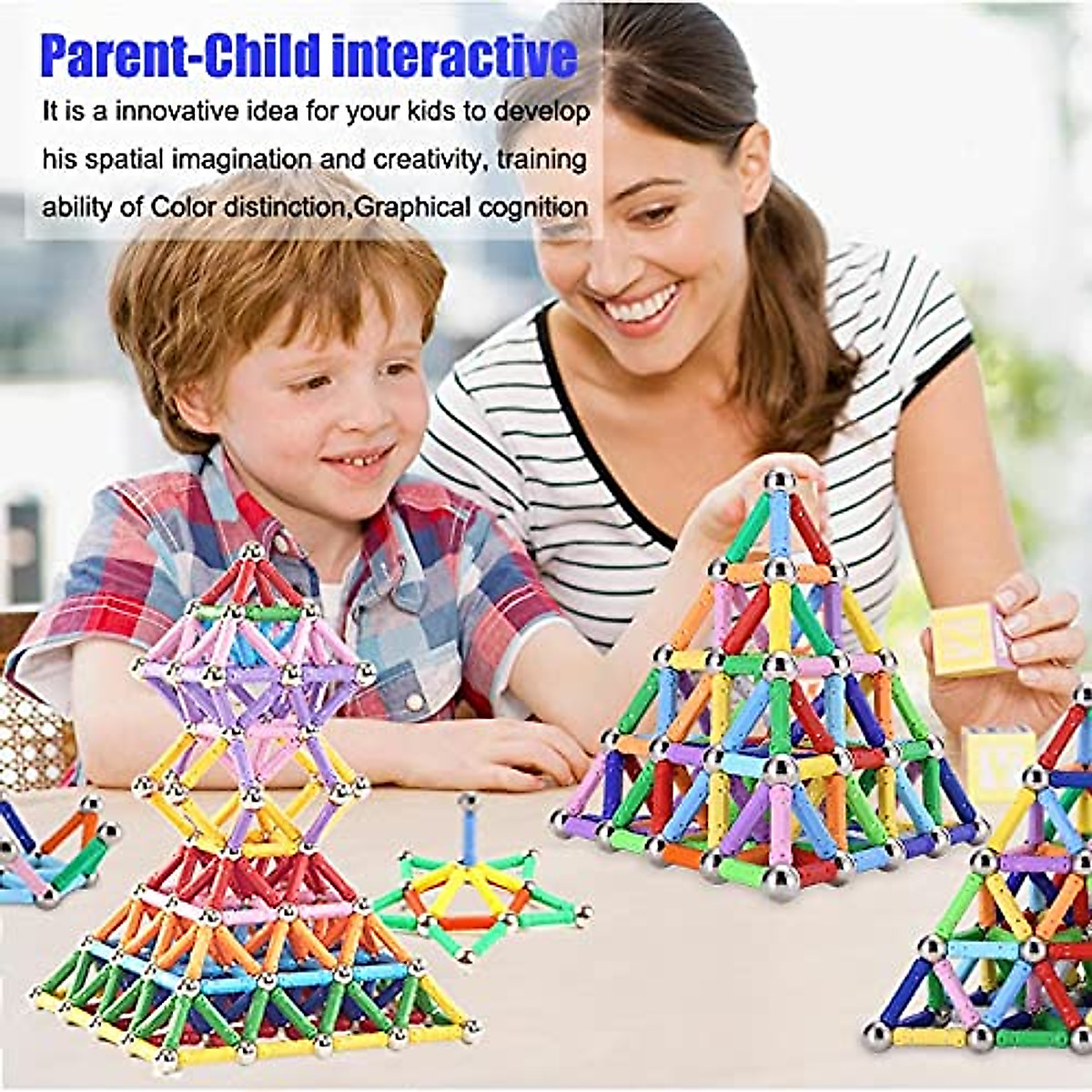 iMelitoy Magnets for Kids Building Blocks 150 PCS, Magnetic Building Sets for Kids Magnet Educational Toys, BPA Idea for Boys Girls Magnetic Party Favors.