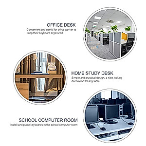 Abaodam 2 pcs computer keyboard case office drawer white office desk plastic trays storage drawers for desk keyboard stand for desk hidden keyboard shelf Miscellaneous tray corner