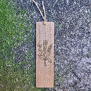 Wood Bookmarks for Women Men, Floral Bookmarks for Book Lovers, Cute Wooden Bookmark for Kids, Funny Bookmark for Teachers, Friends Birthday Gifts, Christmas Gifts, Boys or Girls Graduation Gift