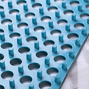 12PCS Interlocking Soft PVC Floor Tiles, No-Slip Pool Shower Bathroom Kitchen Mat with Drain Hole 11.75'' x 11.75'' Decking Tiles Outdoor and Indoor