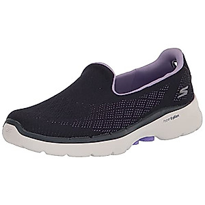 Skechers Women's GO Walk 6-Cosmic Force Sneaker, Navy/Lavender, 7.5