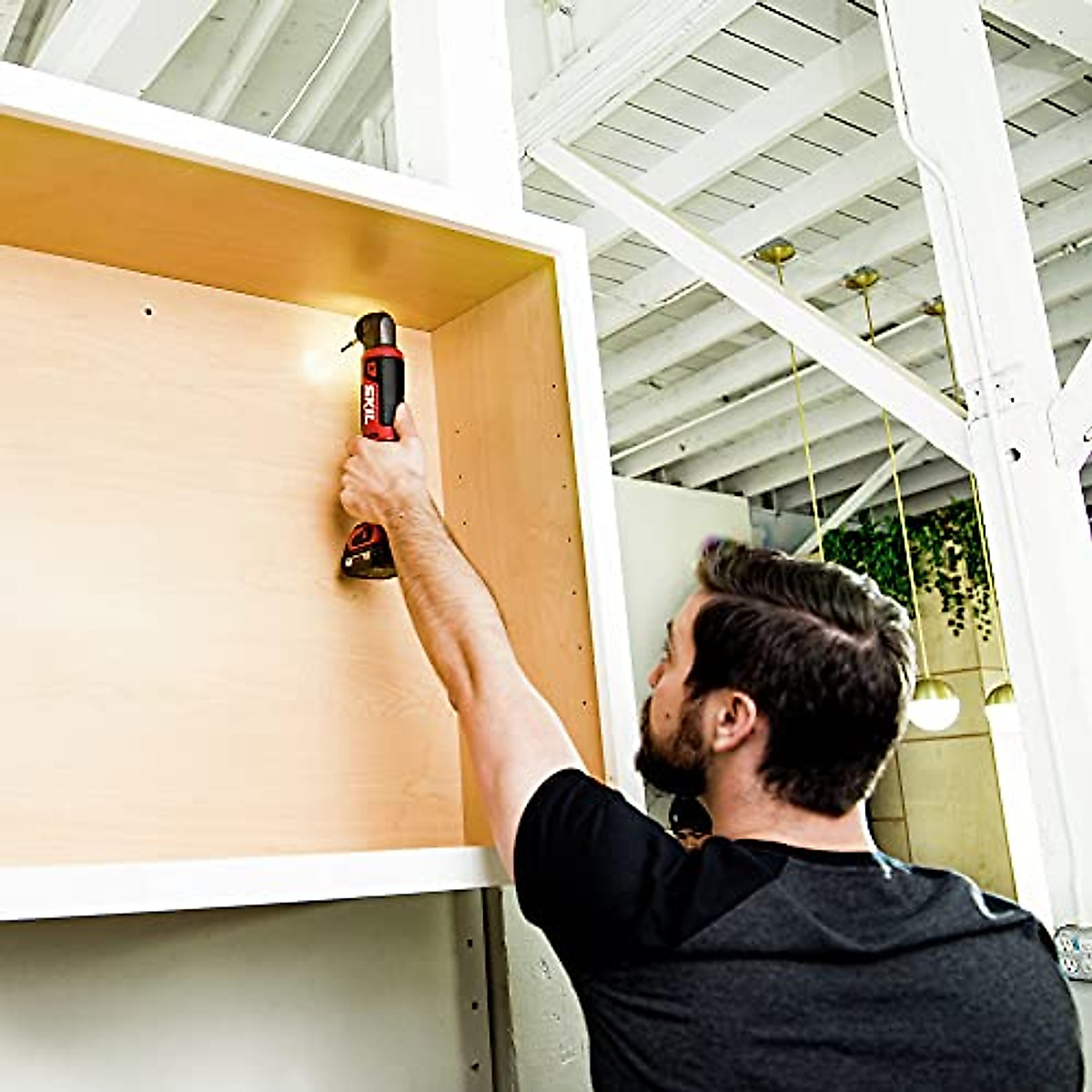 SKIL PWR CORE 12 Brushless 12V 1/4 Inch Hex Right Angle Impact Driver Includes 2.0Ah Lithium Battery and PWR JUMP Charger - RI574502