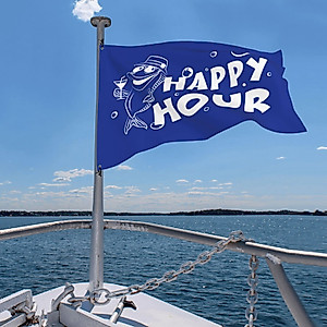 Funny Dorm Flags Happy Hour Fish Royal Flag Bar Stuff For Man Cave Stuff For Your Room (Size : 60X90CM)