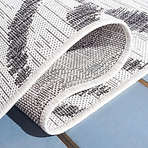 SAFAVIEH Courtyard Collection 8' x 10' Ivory/Black CY8444 Indoor/ Outdoor Waterproof Easy Cleaning Patio Backyard Mudroom Area Rug