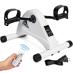 Motorized Mini Exercise Bike Pedal Exerciser for Seniors Rehab Training, LUBBYGIM Electric Under Desk Bike Pedal Exerciser for Arm/Leg Fitness & Physical Therapy, 6 Levels Speed Adjustment