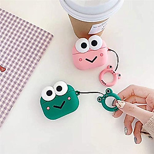 Rertnocnf Compatible with Earbuds Case Airpods Pro, Cute Big Eyes Frog Design Cover Creative Animals Soft Anti-Scratch Wireless Earphone Protector