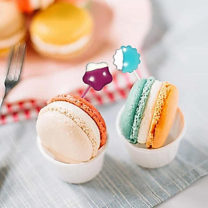 100 Piece Paper Cupcake and Jam Dropper Decoration Set, Plastic Eye Dropper, Dessert Pipette, Mini Chocolate Disposable Straw, Mini Ice Cream, Jam Pipette (Bar Shape)