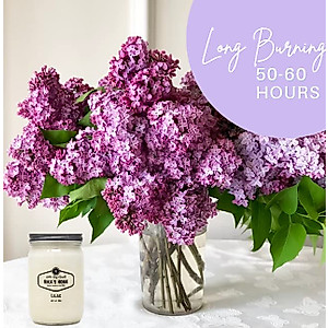 Nika's Home Lilac Soy Candle 12oz Mason Jar Non-Toxic White Soy Candle-Hand Poured Candle- Handmade, Long Burning 50-60 Hours Highly Scented All Natural, Clean Burning Large Candle Gift Décor