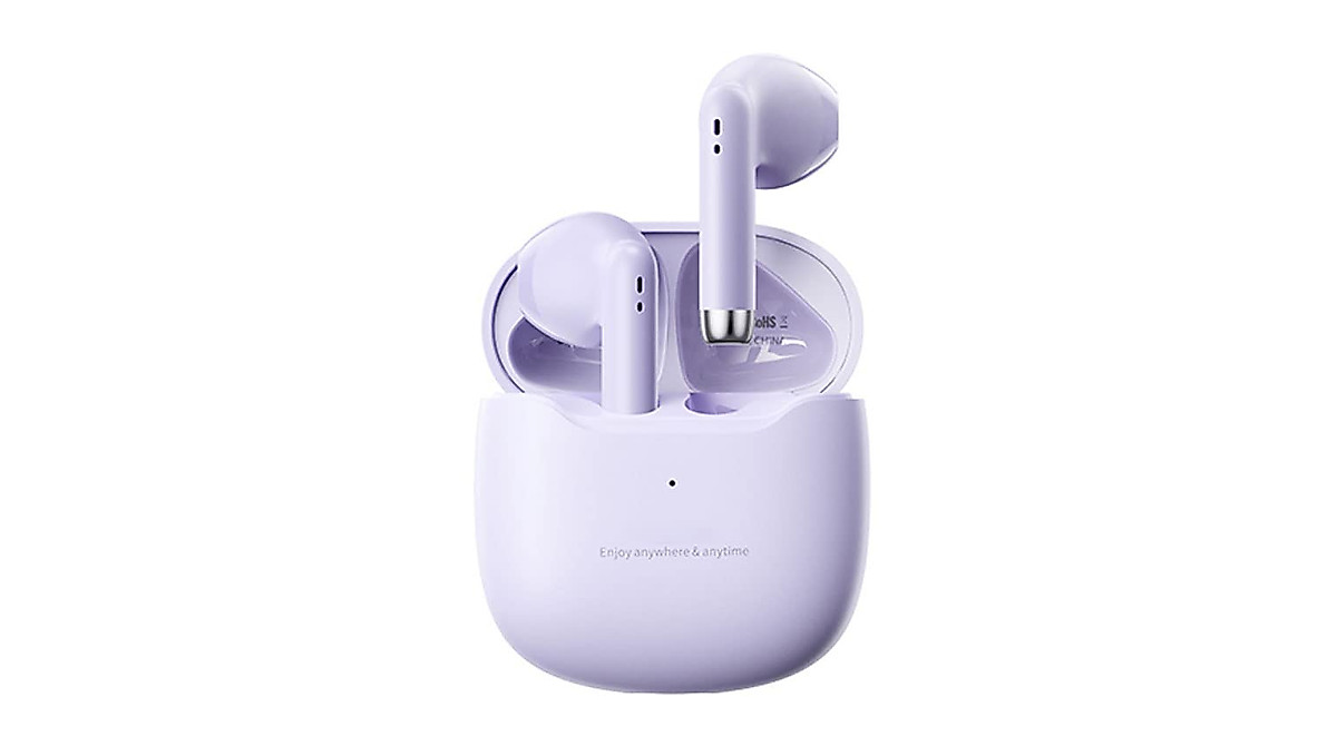 Loluka Purple Wireless Earbuds with Touch Controls & 5H Battery