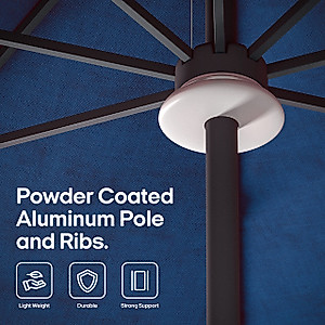 Above Height Automatic 9' Sunbrella Heavy Duty Patio Umbrella with Remote Button Controls, Wind Sensor, and Three Tiered Vents - Outdoor Umbrella Patio for Backyard (Spectrum Indigo)