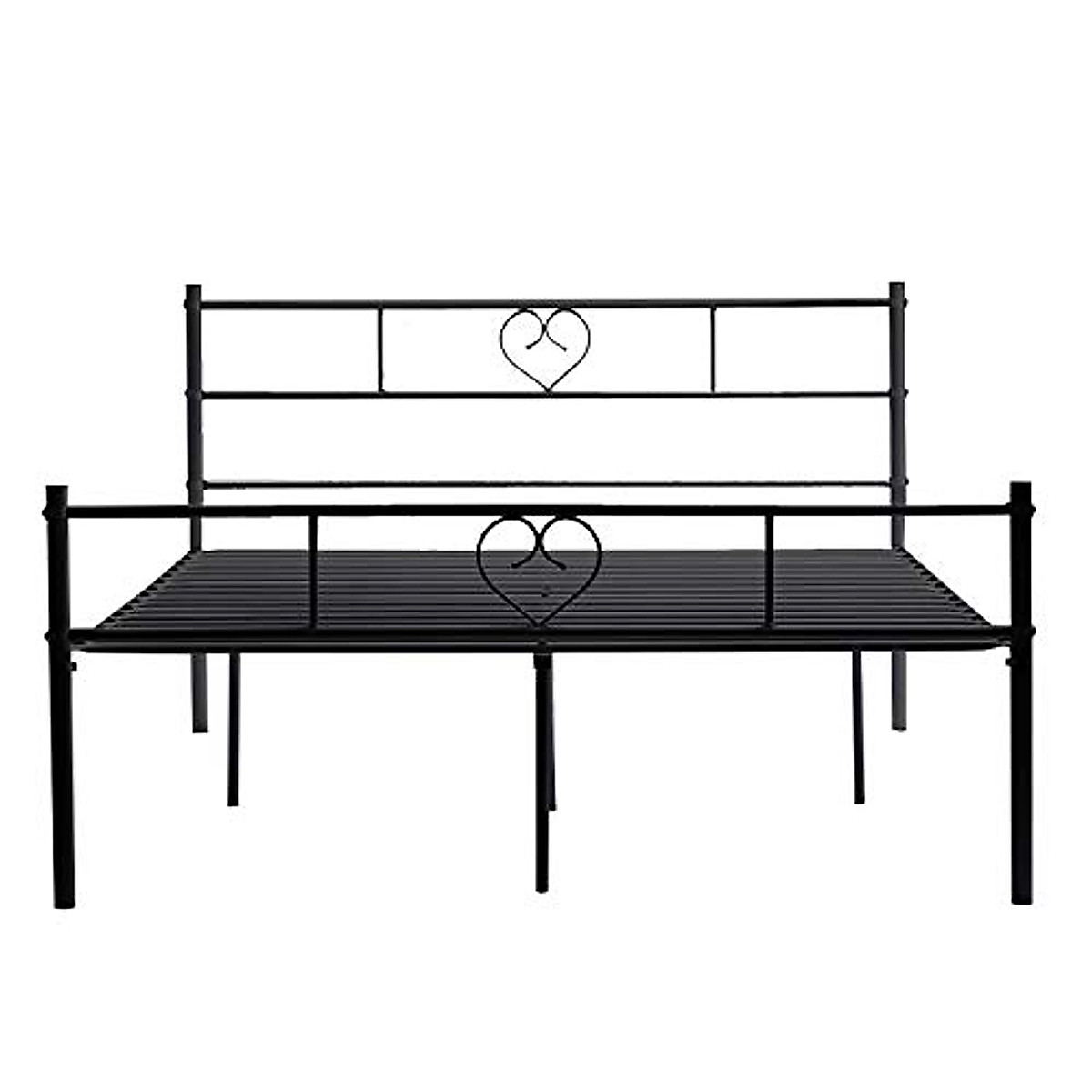 H.J WEDOO Full Bed Frame Metal Black with Headboard and Footboard Bed Frame No Box Spring Needed Platform Bed Frame Mattress Foundation for Adults Teens