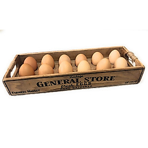 Wooden Egg Holder crate storage box rustic farmhouse decor for one dozen (12) eggs