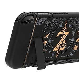 Dockable Protective Case Compatible with Switch, Hard Shell Case cover for Switch and Joy-Con Controllers with 4 Thumb Grips,Zelda Switch Carrying Case (The Legend of zelda)
