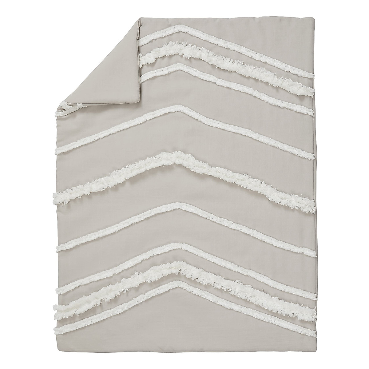 Sweet Jojo Designs Boho Bohemian Baby Boy Girl Nursery Crib Bedding Set - 4 pcs - Solid Taupe Beige Ivory Cream Off White Linen Farmhouse Shabby Chic Designer Modern Minimalist Tufted Tassel Macrame