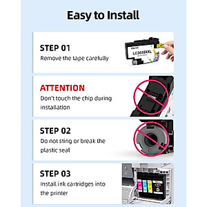 Compatible Brother LC3035 Ink Cartridges | High-Yield | 4 Pack | Latest Chipset ,Work with Brother MFC-J995DW, MFC-J805DW, MFC-J815DW XL for Brother LC3033 Ink Cartridges