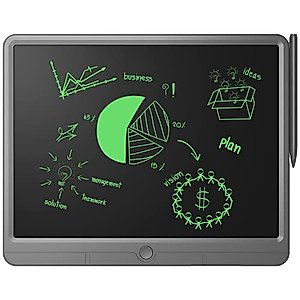 TUGAU LCD Writing Tablet 15 Inch, Erasable Electronic Writing Pad, Large Doodle Board, Portable Drawing Tablet Gift for Kids & Adults, Digital Paper Handwriting Pad for Business Office Homeschool
