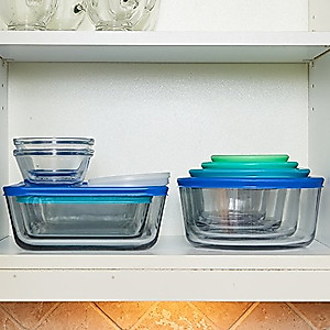 Anchor Hocking Glass Food Storage Containers with SnugFit Lids (20-piece, mixed sizes, glass tempered tough for oven, microwave, fridge, and freezer)
