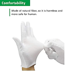 8 Pairs White Cotton Gloves 7.5" Medium Size，ZL&D, film, coins, CD/DVD, Handling Gloves