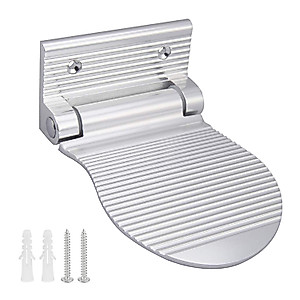 Shower Foot Rest, Shaving & Washing Foot Rest, Heavy Duty Aluminum Alloy Shaving Shelf Fold-Up Shower Foot Rest for Shaving Legs Shower Combo Set (Silvery)