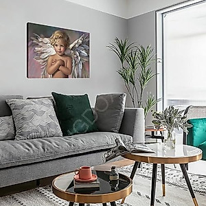 American Artist Nancy Noel's Work Angel Girl Angel Wings Retro Art Poster Canvas Poster Bedroom Decor Office Room Decor Gift Frame-style 20x16inch(50x40cm)