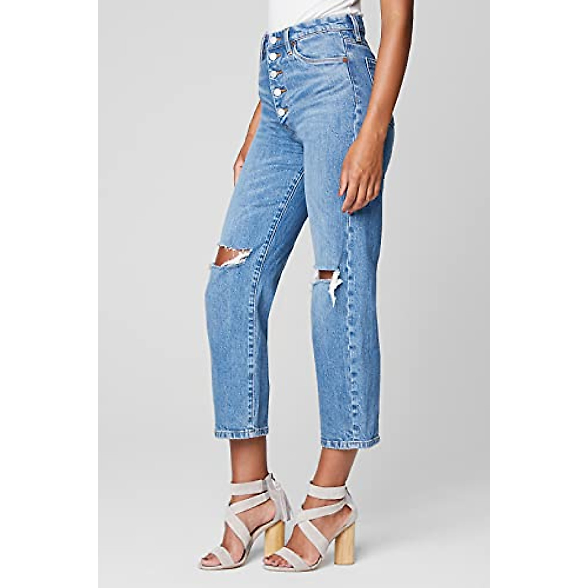 [BLANKNYC] Womens Luxury Clothing Ribcage Straight Leg Denim Jean Pants, The Baxter, Higher Power, 25