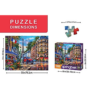 Majestic by Springbok 1000 Piece Jigsaw Puzzle Paris Street Life - Made in USA - Compact Box