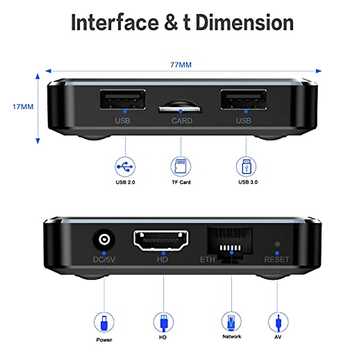 KRGEMS Android Smart TV Box,Streaming Media Player,4K HDR10+, H.265,2.4G/5G WiFi, can be Used to Play Games, Watch Movies, Share Music, Work Meetings,2G+16G
