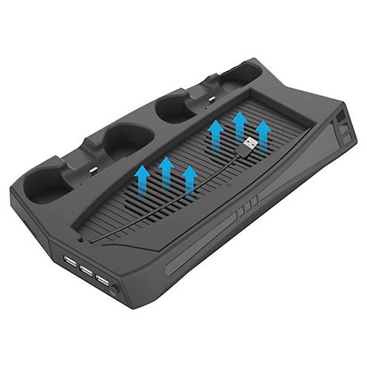 Esenlong Multi- Function Charging Stand with Cooling Fan for PS5 Digital/Ultra HD Controller, Vertical Charger Cooling Storage Stand for PS5 VR Playstation DC 5V 2A