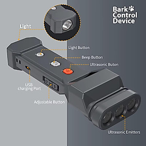 Joroki Ultrasonic Bark Deterrent, 16ft Range, Highly Efficient Dog Training Aid, Anti Bark Device, Dog Behavior Aid, Dog Deterrent, Stop Dog Barking, Safe for Dogs