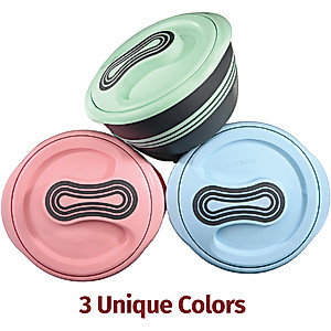 Pinnacle Insulated Casserole Dish with Lid 3 pc Set 2.6/2/1 qt. Hot Pot Food Warmer/Cooler –Thermal Soup/Salad Serving Bowl- Stainless Steel Hot Food Container–Best Gift Set for Moms –Holidays Green